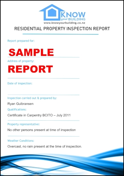 Property Inspection Report Sample | Building Checklist